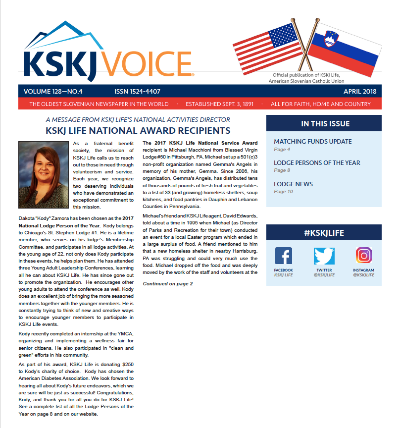 April 2018 | KSKJ Life